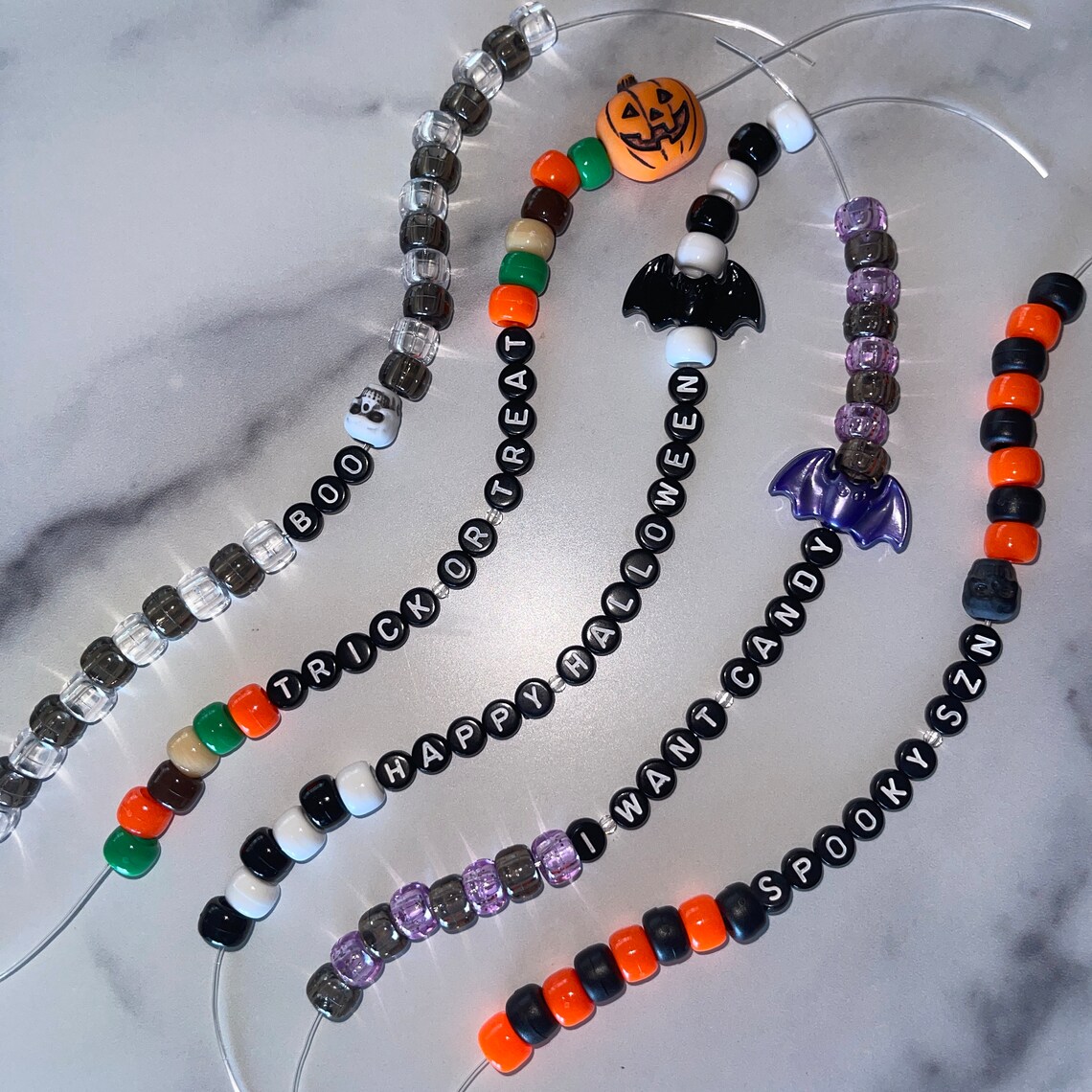 Halloween Beaded Friendship Bracelet Festival Kandi Ft. Bats - Etsy