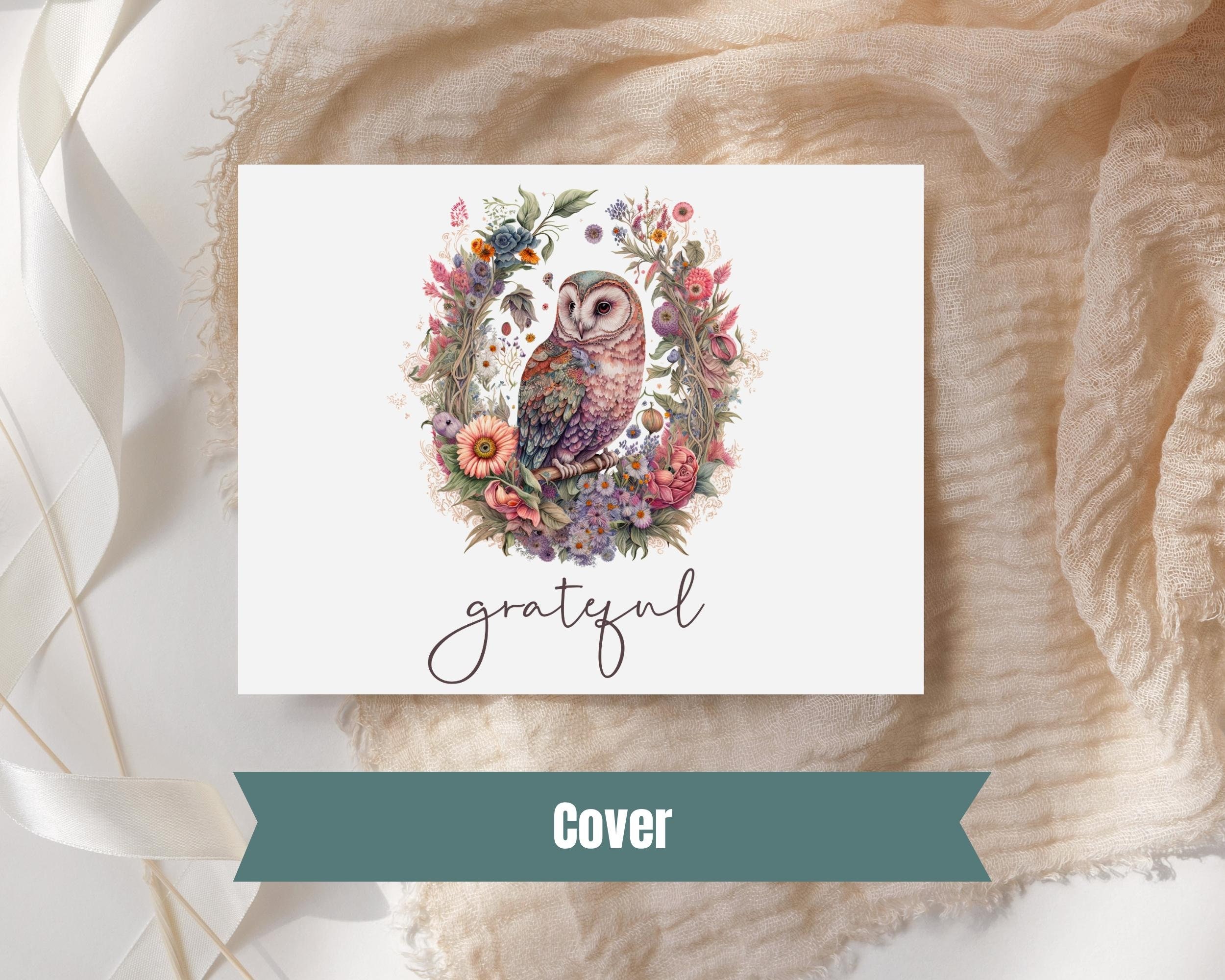 Printable Owl Thank You Cards With Watercolor Flowers to Send Gratitude ...