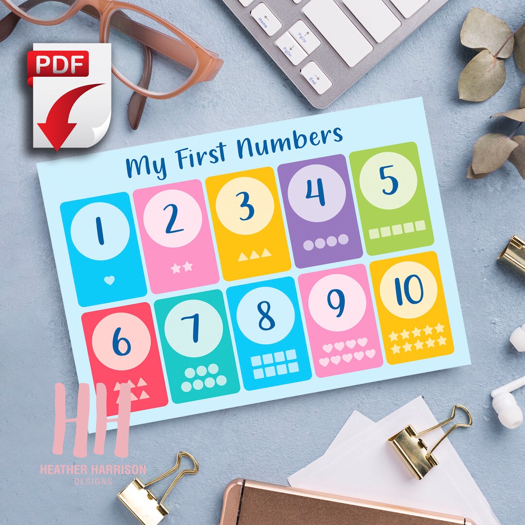 My First Numbers 1 10. PDF PRINTABLE DOWNLOAD A4 and U.S. - Etsy