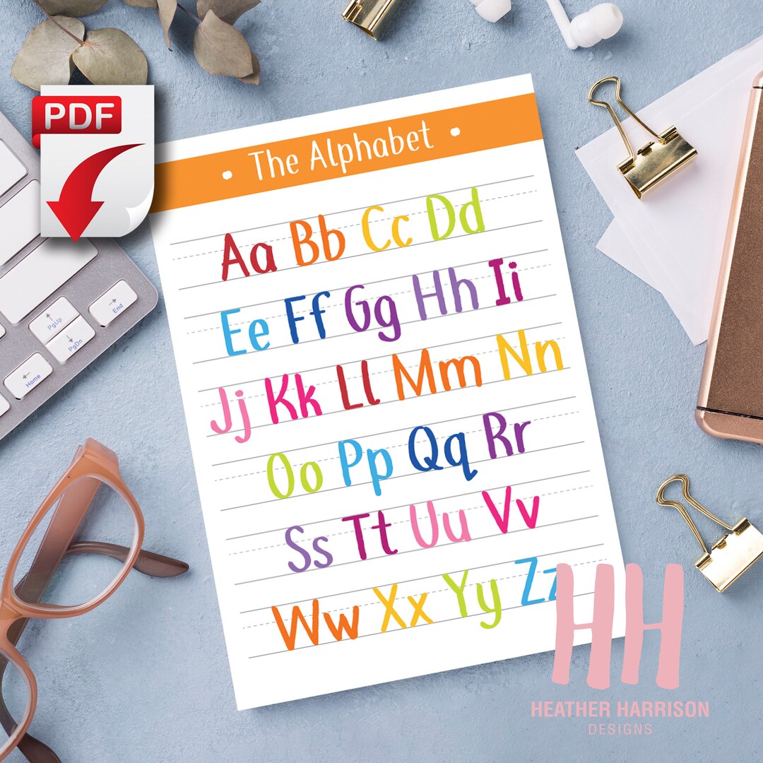 The Alphabet PDF PRINTABLE DOWNLOAD - A4, U.S. Letter - Childrens ...