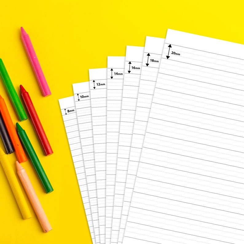 Kids Ruled Writing Paper PDF PRINTABLE DOWNLOAD - A4, U.S. Letter ...