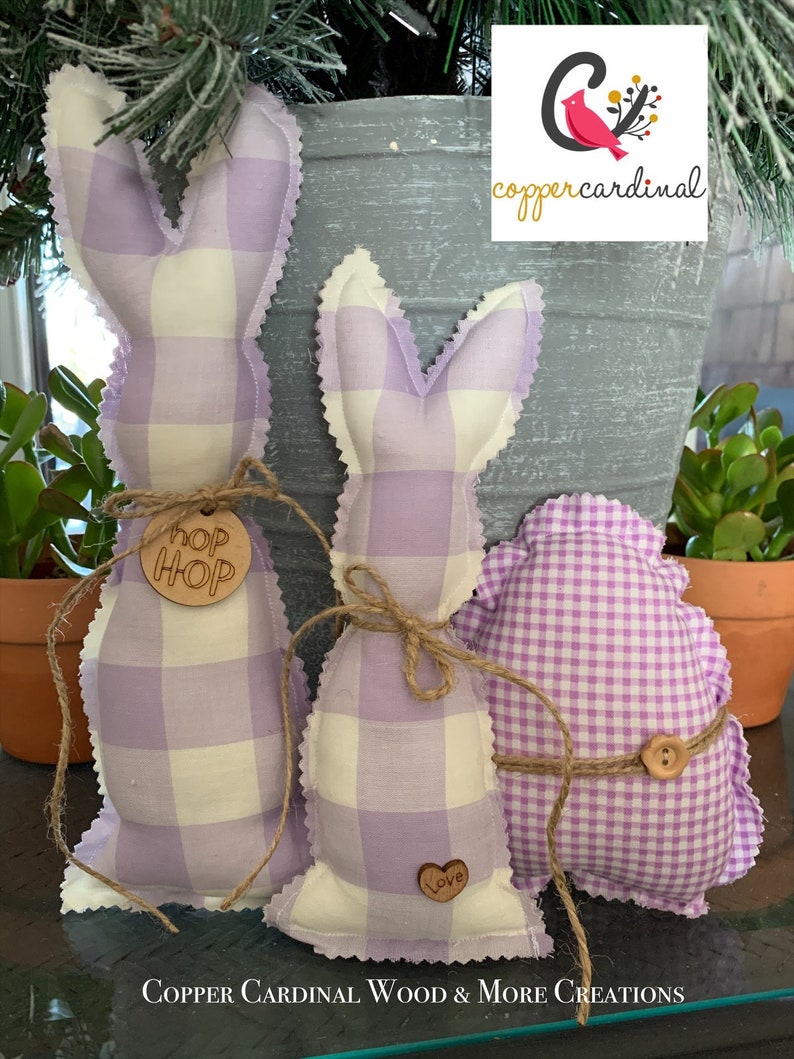 Sewn Bunny, Stuffed Bunnies, Easter Bunnies, Home Decor Bunnies, Fabric ...