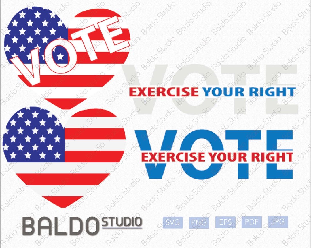 American Flag Heart VOTE Svg Election Exercise Your Right - Etsy