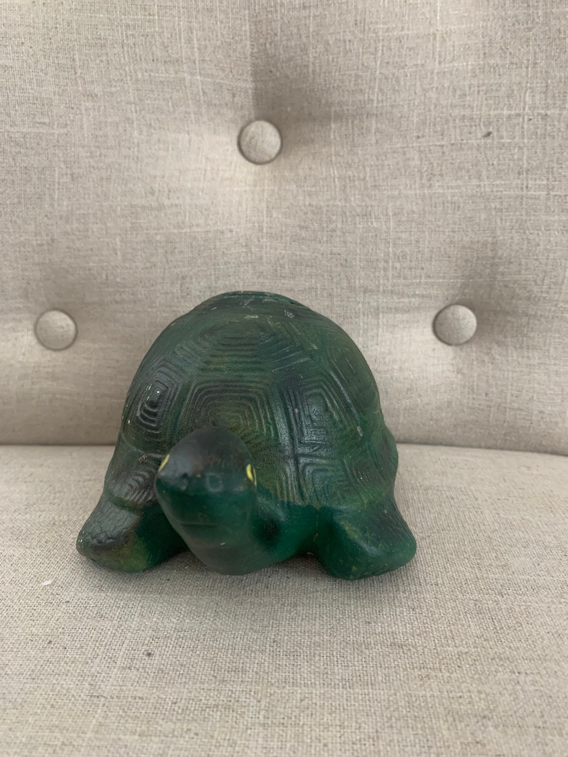 Vintage ceramic turtle money bank | Etsy
