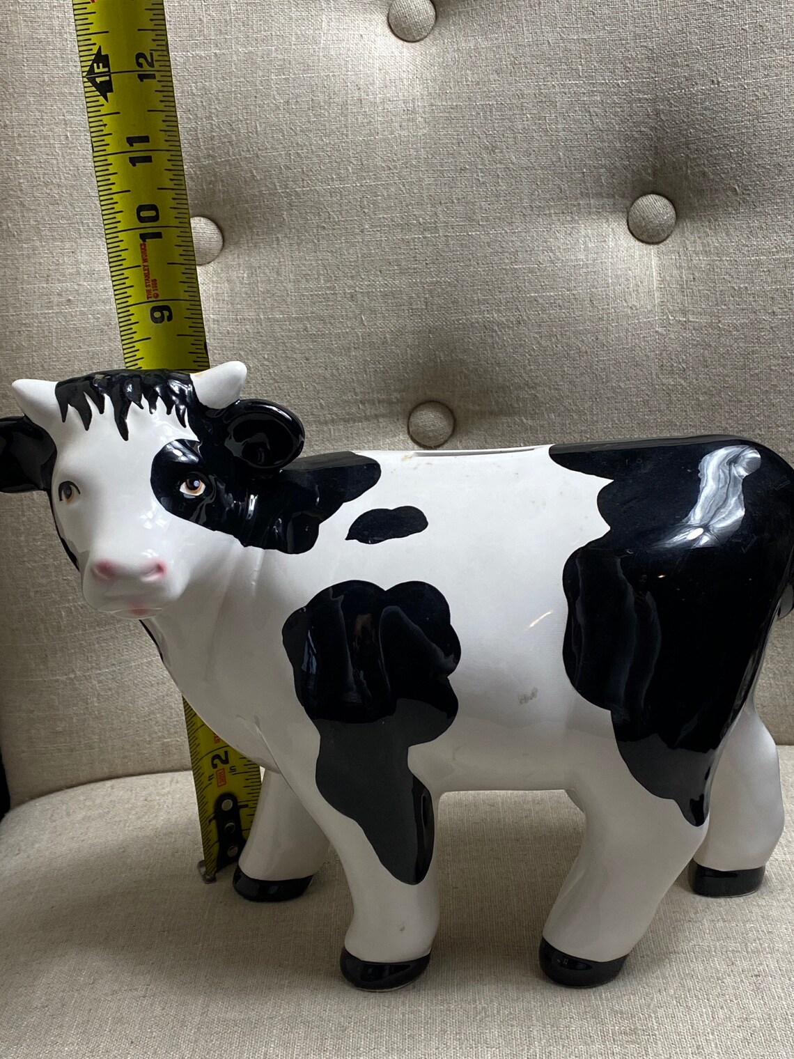 Beautiful Vintage Ceramic Cow Piggy Bank - Etsy