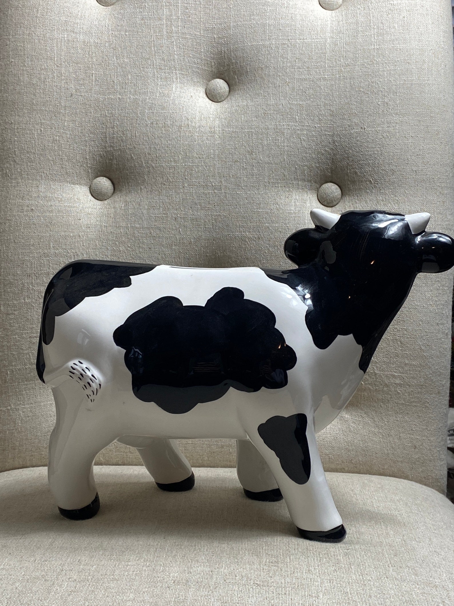 Beautiful Vintage Ceramic Cow Piggy Bank - Etsy