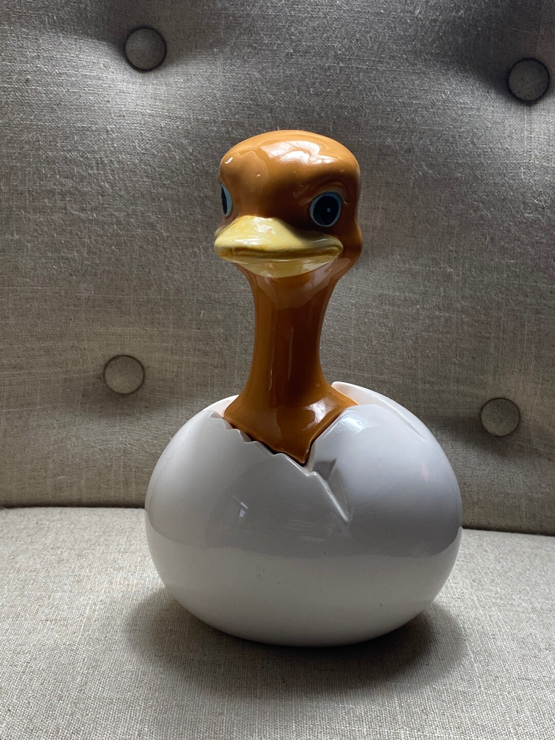 Beautiful Vintage Ceramic Duck Hatching From the Egg on a Egg Money ...