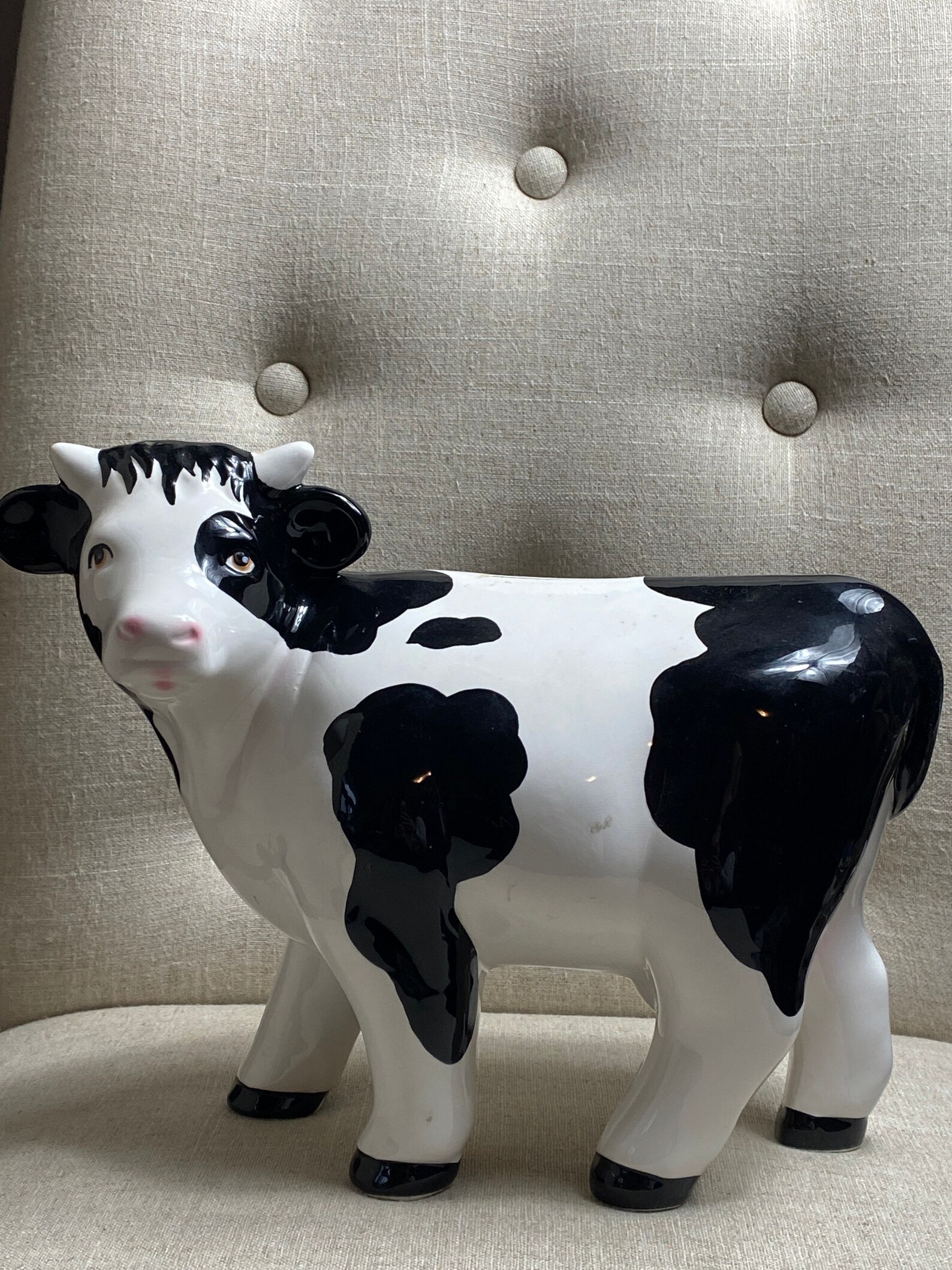 Beautiful Vintage Ceramic Cow Piggy Bank - Etsy
