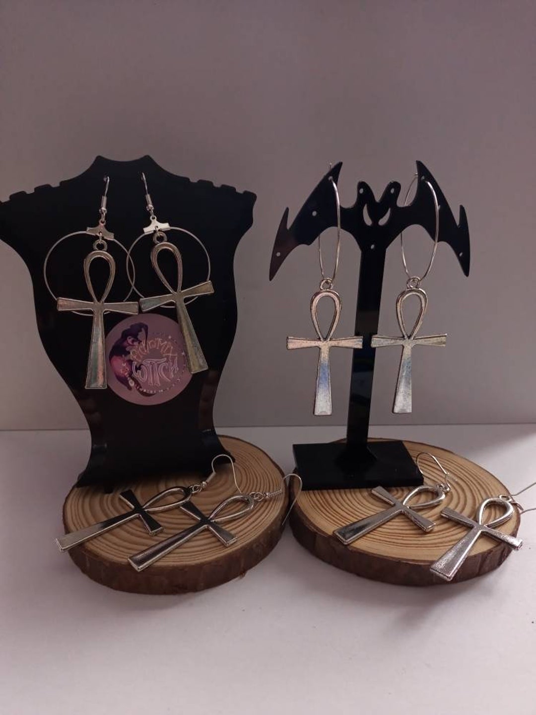 Egyptian Ankh Jewellery. Pair of Large Egyptian Ankh Earrings, Necklace ...