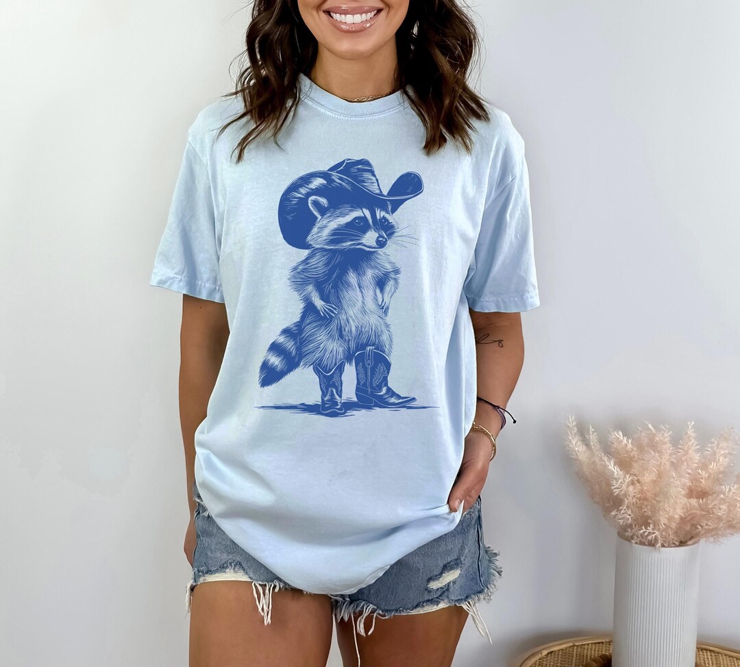 Cowboy Raccoon Shirt, Vintage Western Cowboy Racoon Tshirt, Cute ...