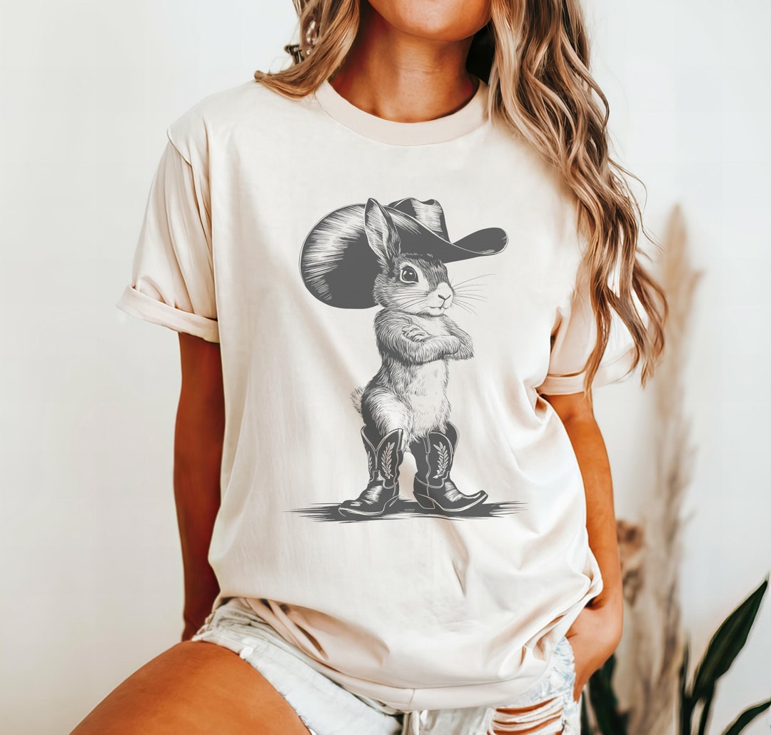 Southwestern Jackrabbit Shirt, Vintage Western Rabbit Tshirt, Oversized ...