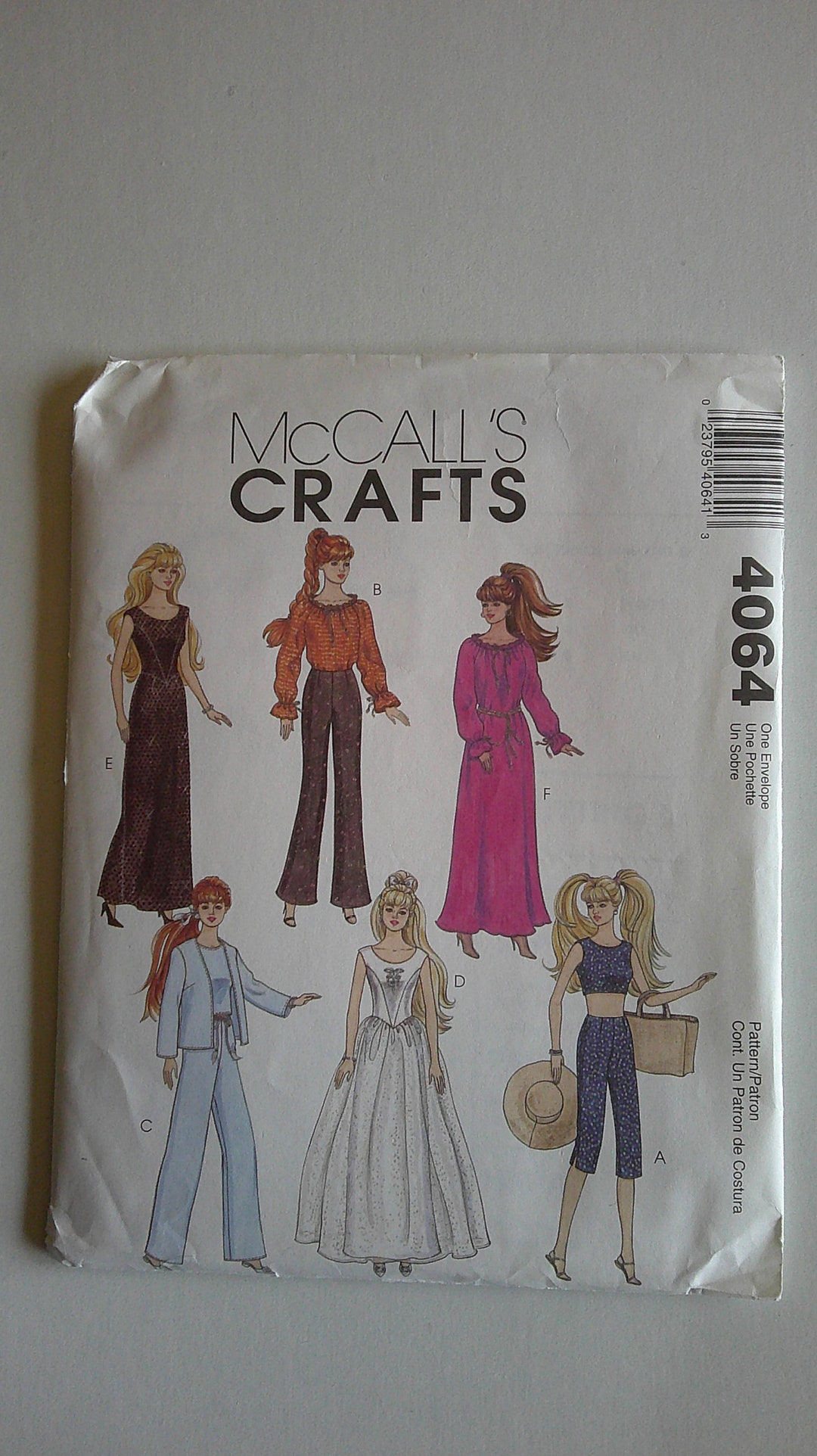 Mccalls Pattern 4064 Doll Clothes for 11 1/2 Inch Dolls Such as Barbie ...