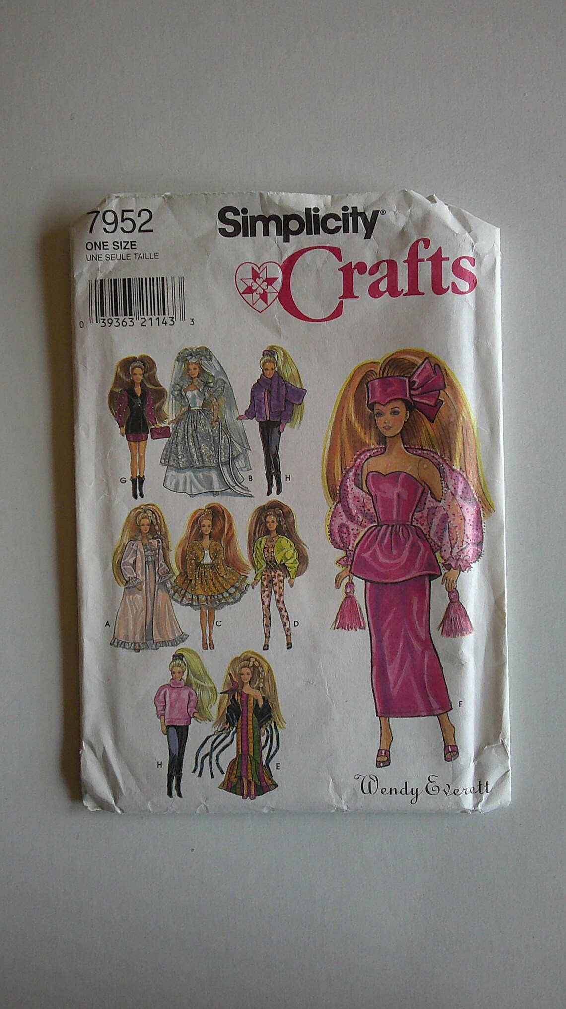 Simplicity Pattern 7952 for 11 1/2 Inch Fashion Dolls Such as Barbie ...