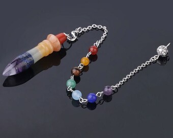 Hexagonal Divination 7 Chakra Chain Natural Stone | Etsy