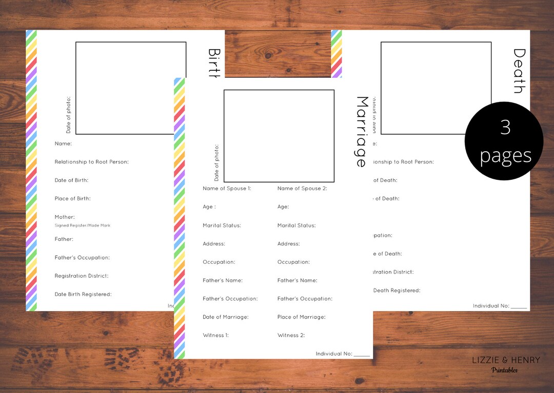 Genealogy Notes Family Tree Notes Vital Records Bundle Printable Pdf - Etsy