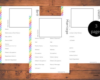 Genealogy Notes Family Tree Notes Charts Bundle Printable Pdf - Etsy UK