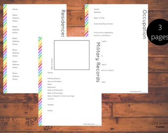 Genealogy Notes Family Tree Notes Charts Bundle Printable Pdf - Etsy UK