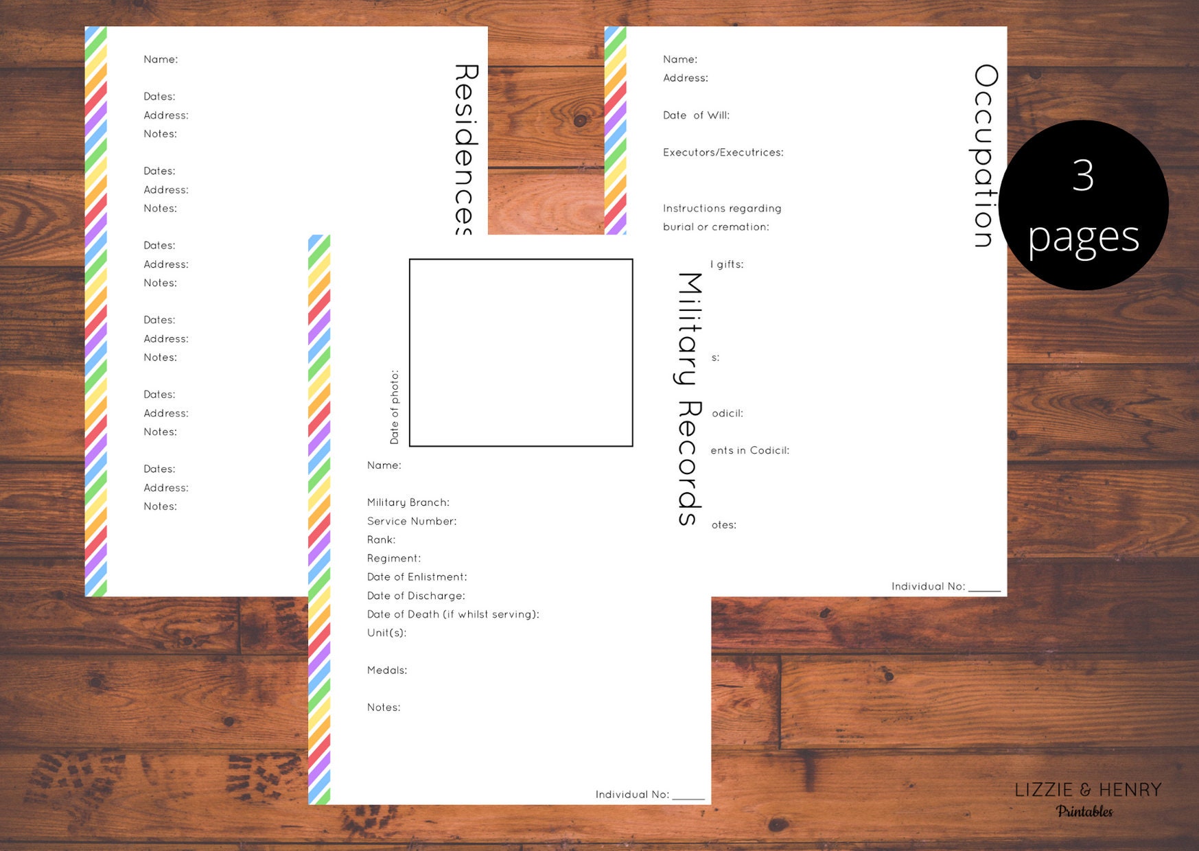 Genealogy Notes Family Tree Notes Living and Working - Etsy