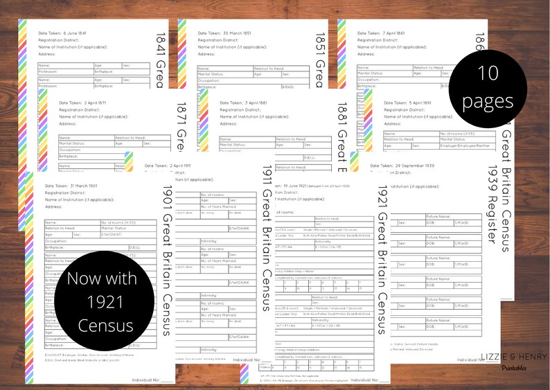Genealogy Notes | Family Tree Notes | Census Bundle | Printable | Pdf ...