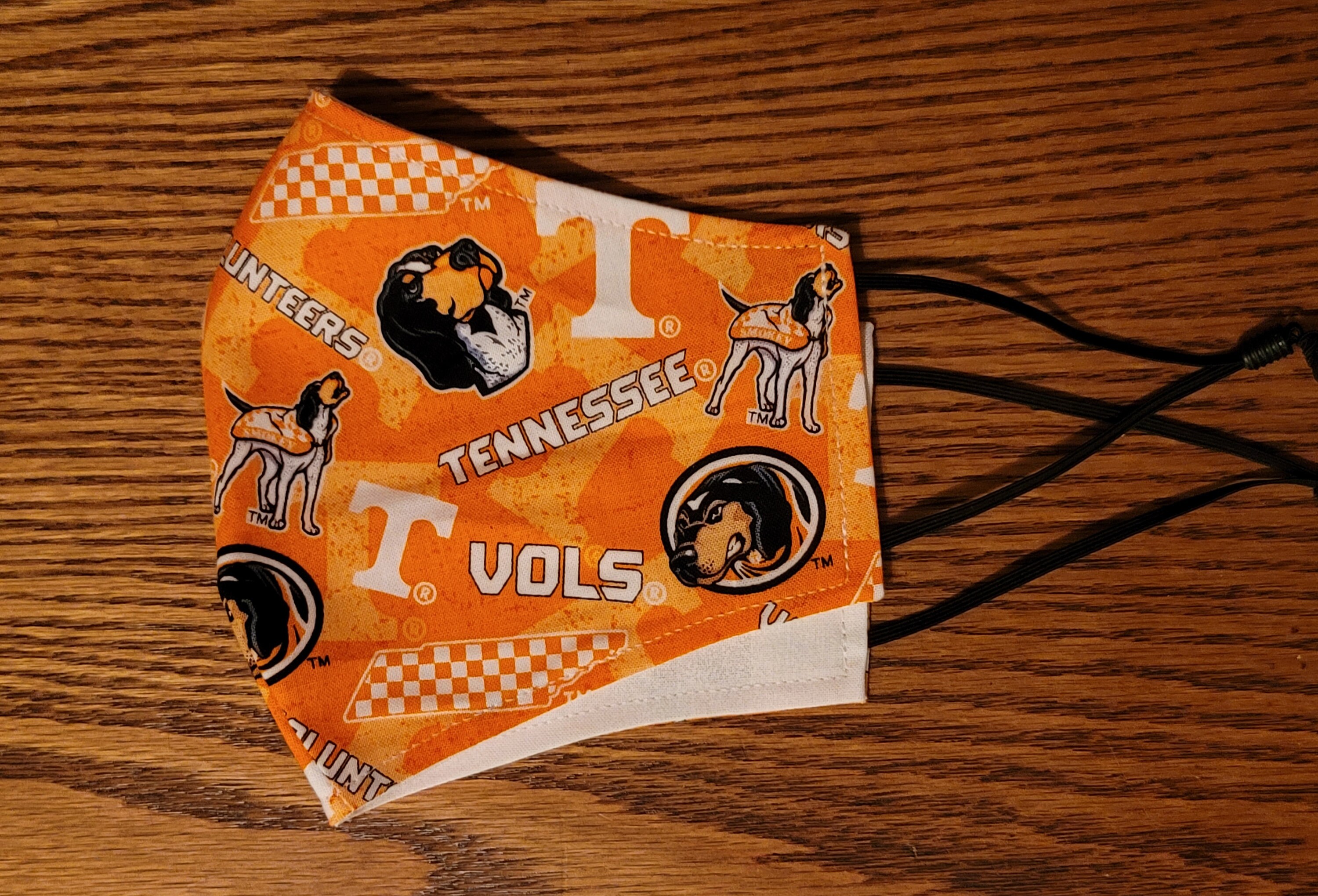 University of Tennessee face mask REVERSIBLE adjustable ear elastic UT ...
