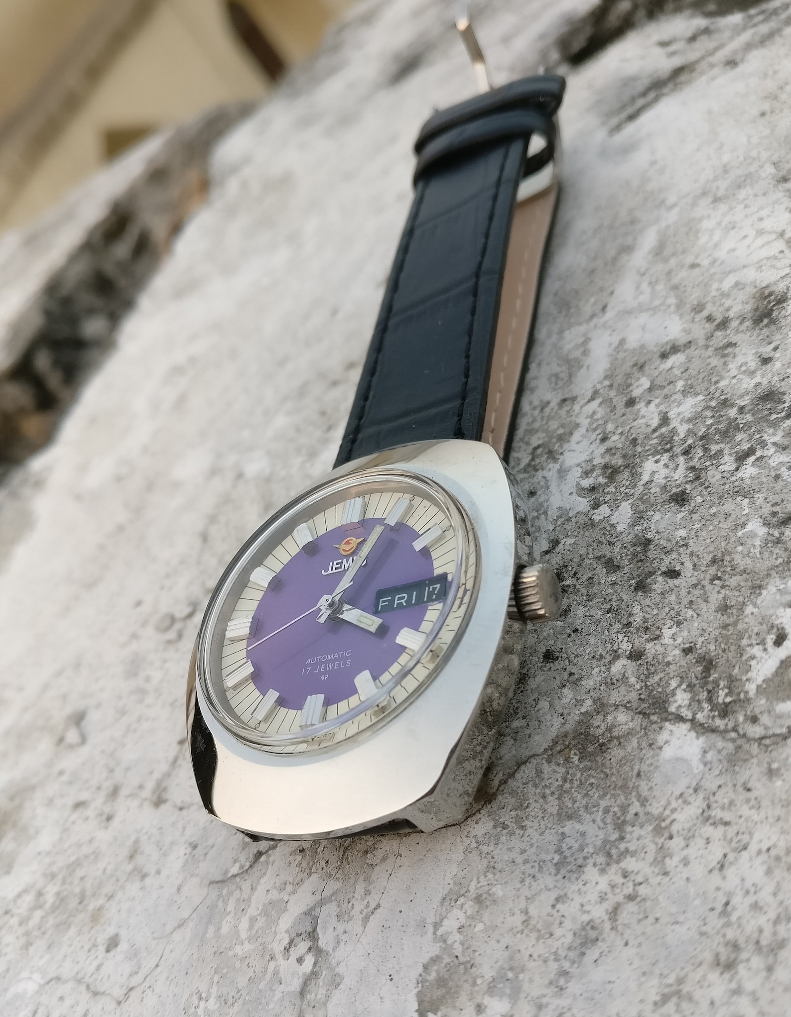 Vintage Jemis Automatic Watch with Rare Lilac Dial for Men | Etsy