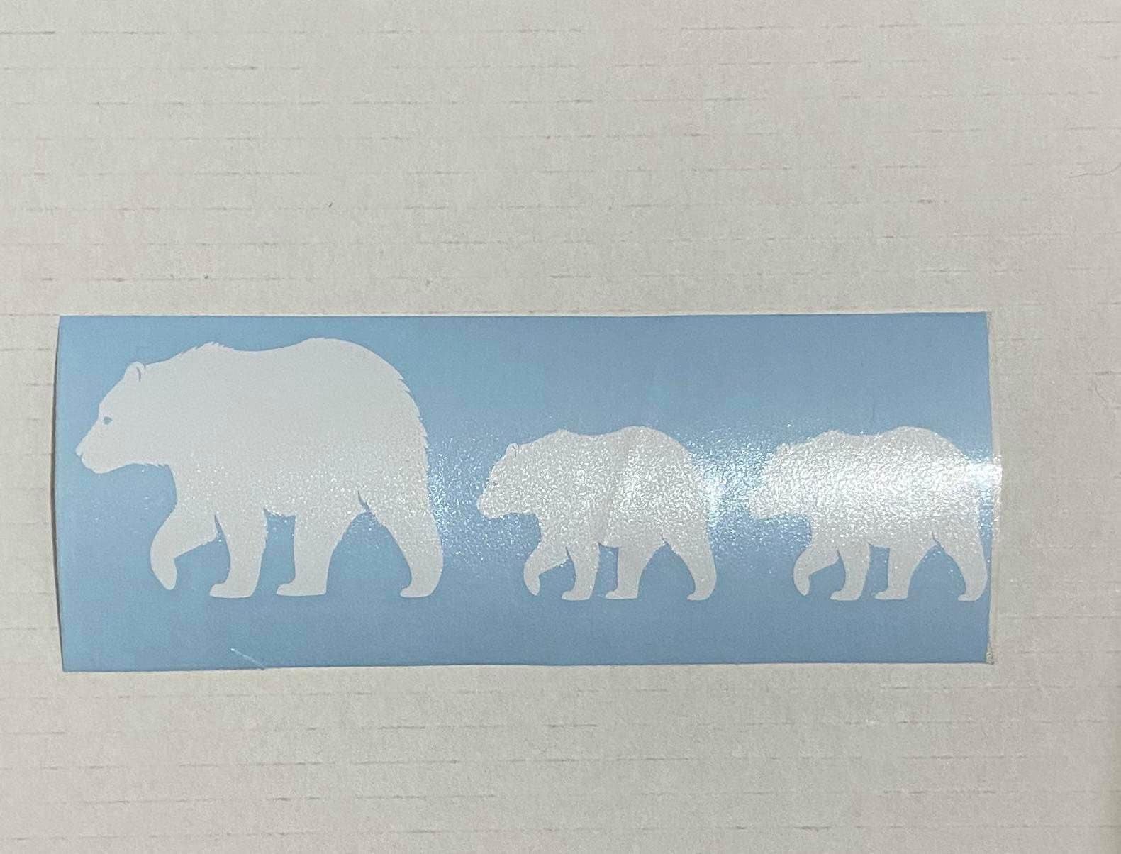 3 Bear Car Decal Bear White Vinyl Decal - Etsy Ireland