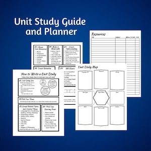 UNIT STUDY PLANNER |homeschool Planner Guide | Digital Printable | A ...