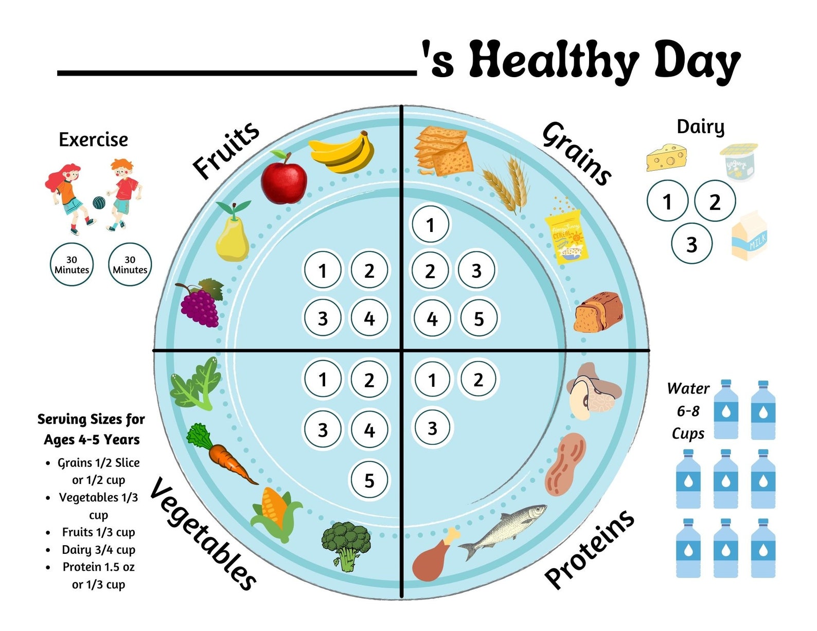 MY HEALTHY DAY | Healthy Food and Activity Tracker | Educational ...