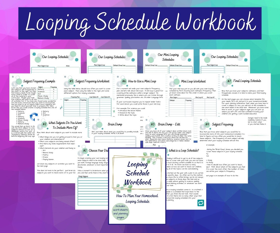 LOOPING SCHEDULE PLANNER Homeschool Planner Printable - Etsy