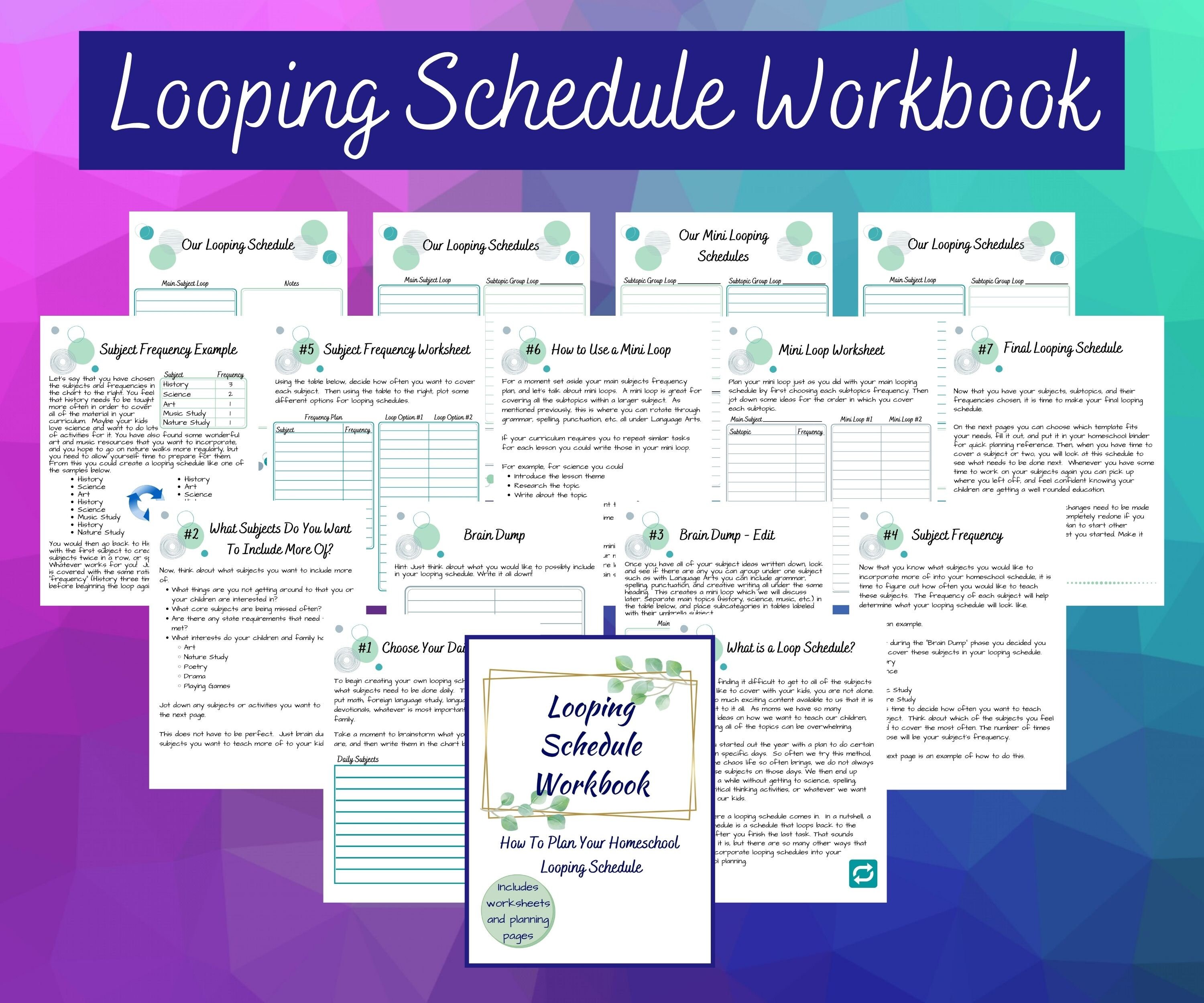 LOOPING SCHEDULE PLANNER Homeschool Planner Printable - Etsy