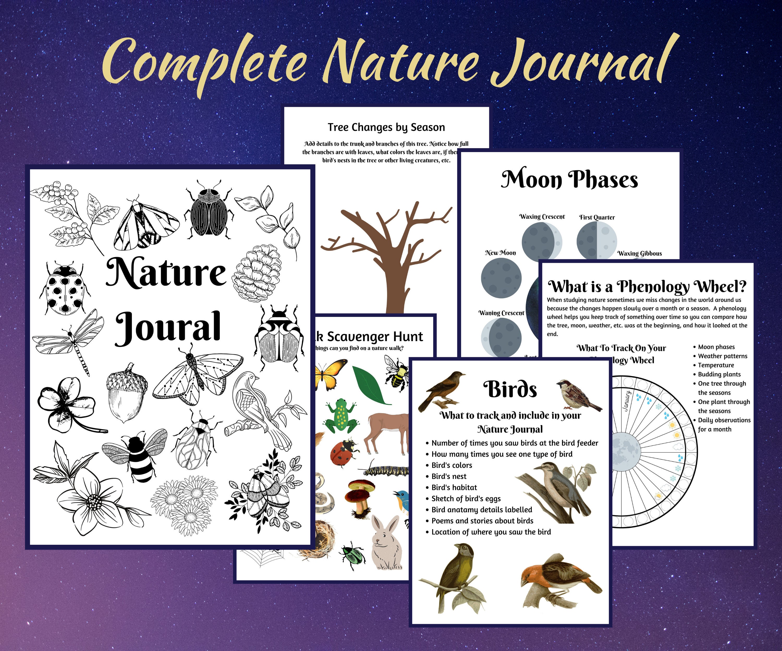 COMPLETE NATURE JOURNAL Digital Printable How to Keep A - Etsy