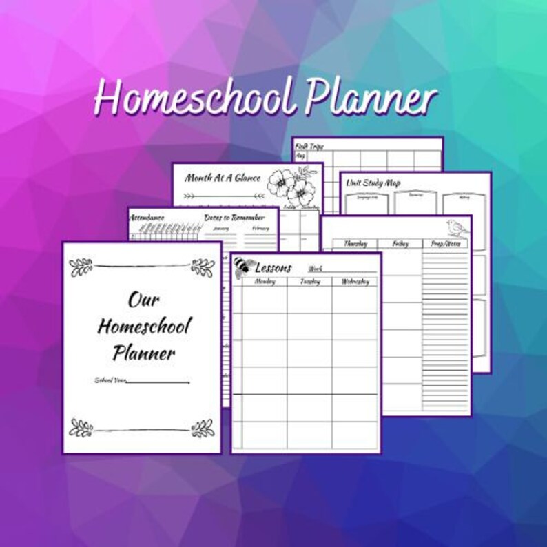 COLORABLE HOMESCHOOL PLANNER | Digital Printable | Complete Homeschool ...