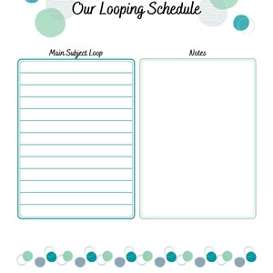 Homeschool Looping Schedule Planner: Printable Workbook (digital ...