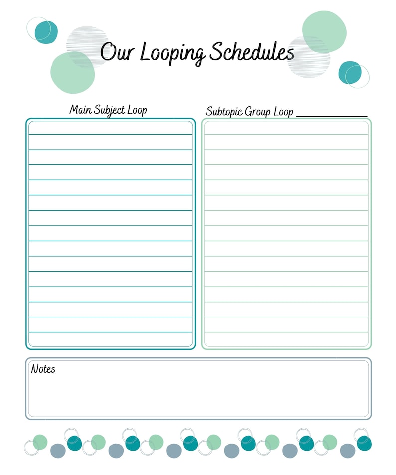 Homeschool Looping Schedule Planner: Printable Workbook (digital ...