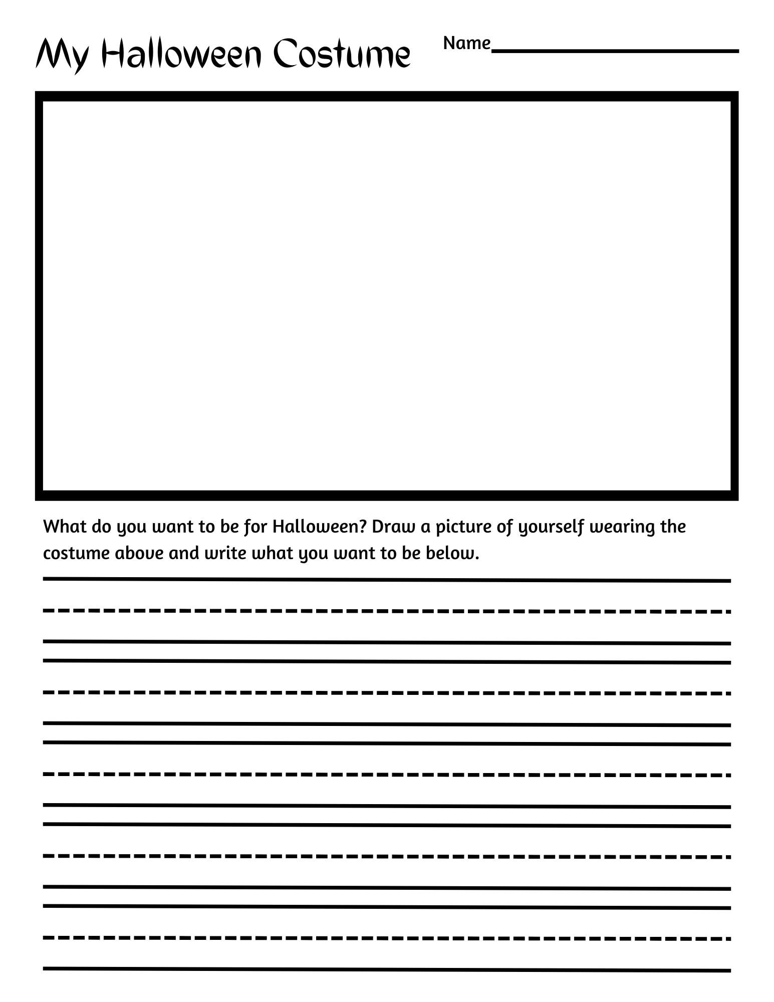 MY HALLOWEEN COSTUME | Writing Prompt | Homeschool | Reading | Literacy ...