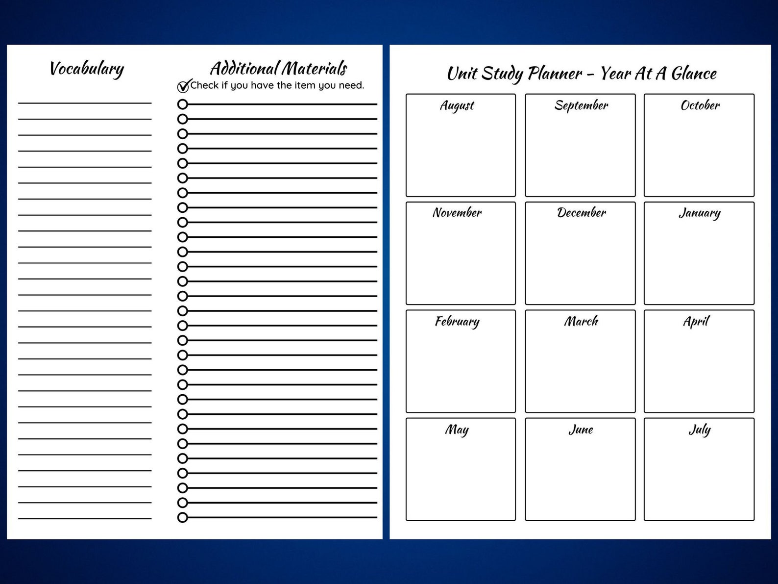 UNIT STUDY PLANNER |homeschool Planner Guide | Digital Printable | A ...