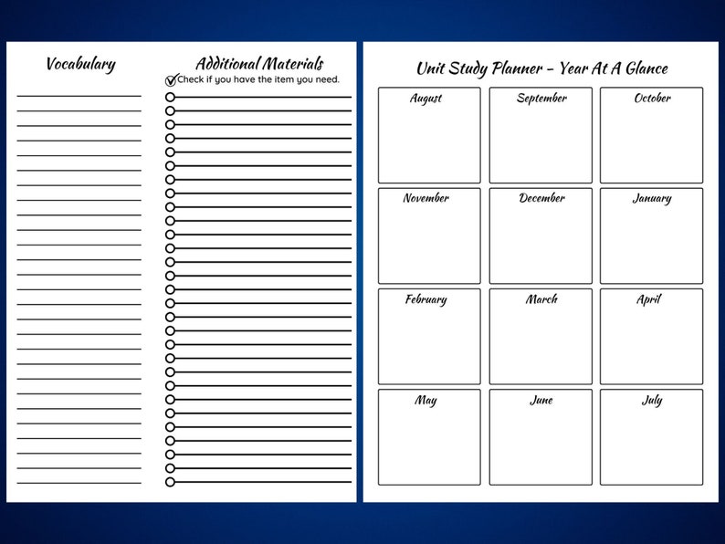 UNIT STUDY PLANNER |homeschool Planner Guide | Digital Printable | A ...