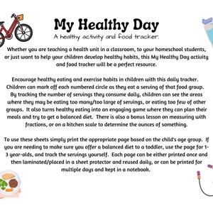 MY HEALTHY DAY | Healthy Food and Activity Tracker | Educational ...
