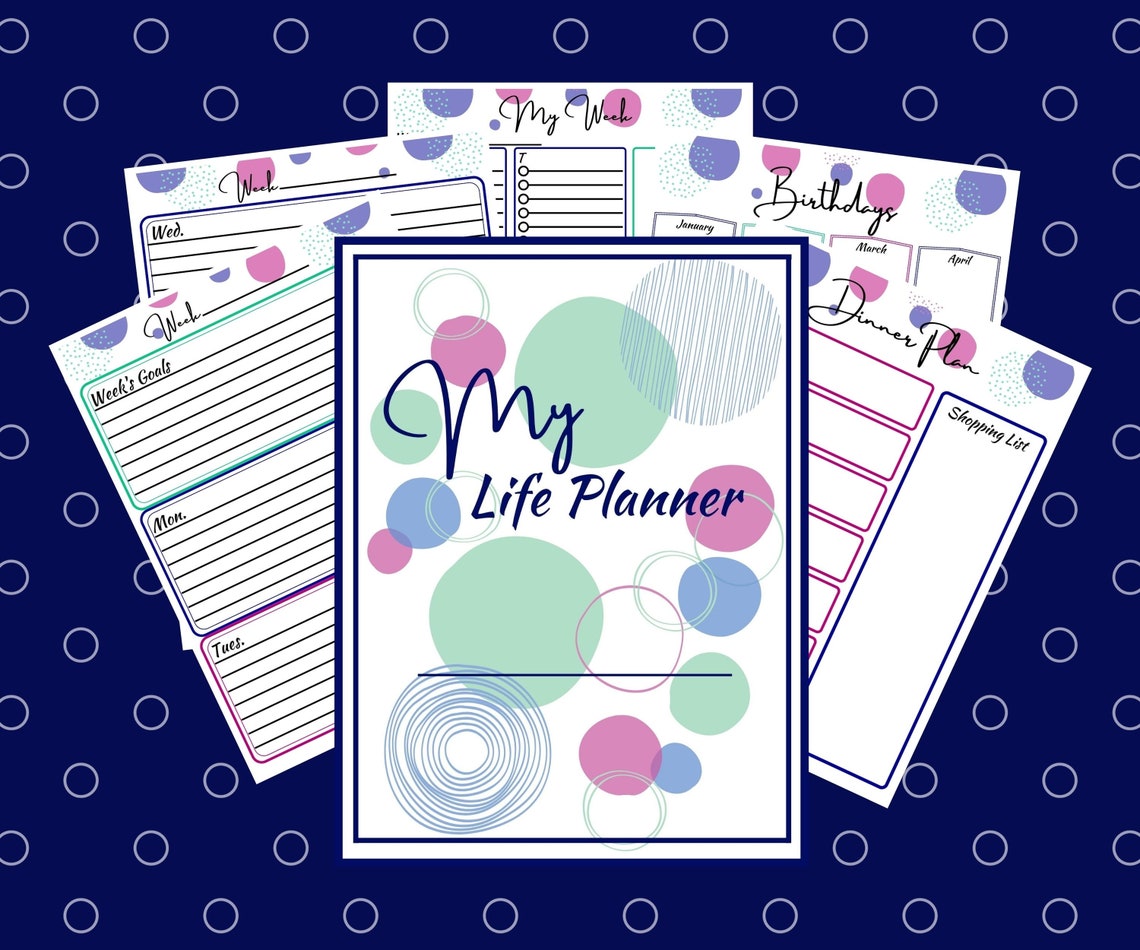Ultimate MY LIFE Planner Planner Bundle Digital Printable Dot and Grid ...