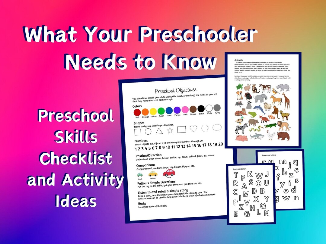 Preschool Skills Checklist: Homeschool Activity Ideas (PDF) - Etsy