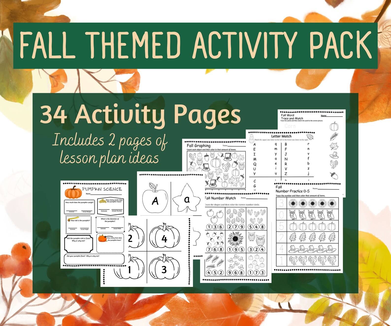 FALL ACTIVITY BUNDLE | Literacy | Math | Coloring | Activities | Autumn ...