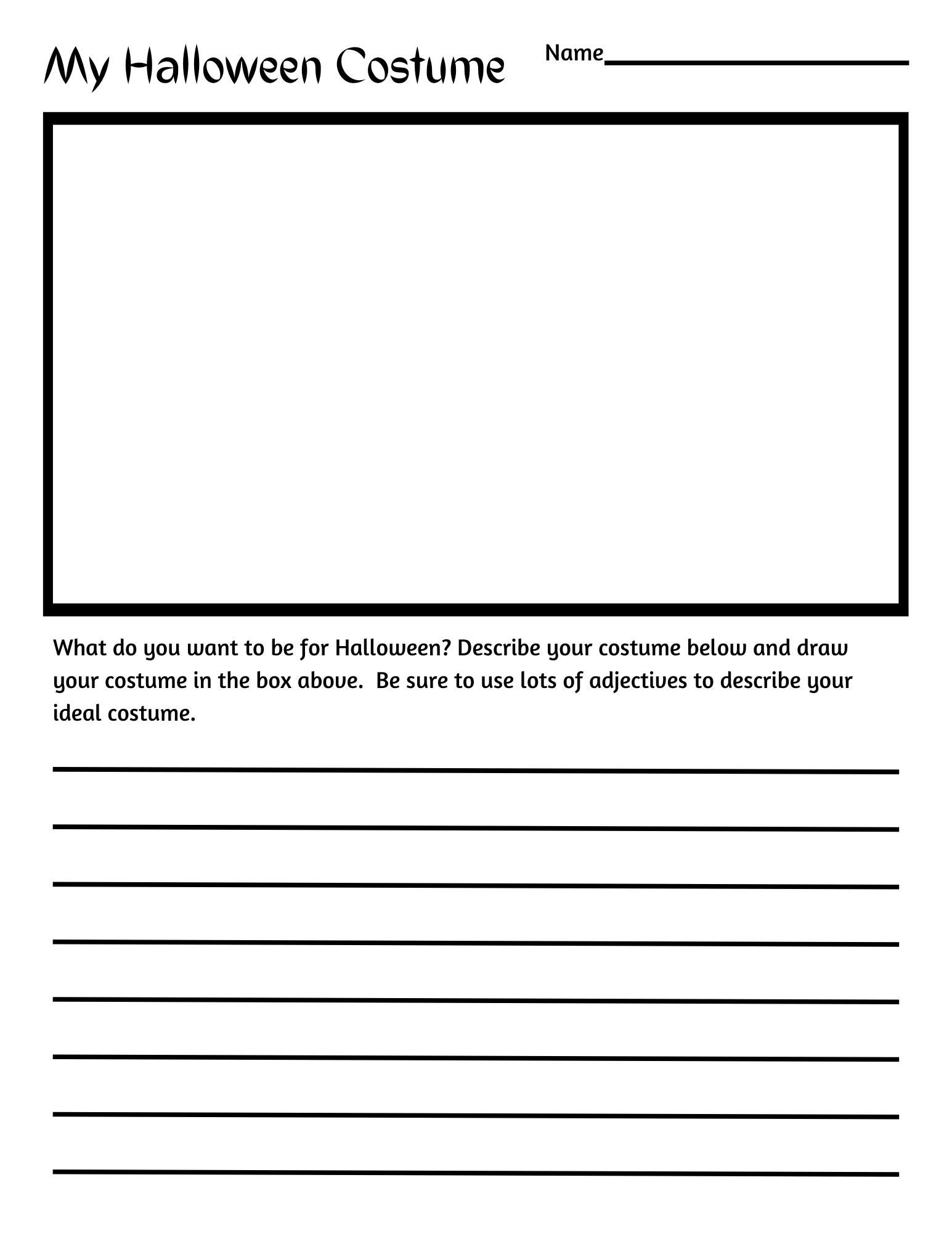 MY HALLOWEEN COSTUME | Writing Prompt | Homeschool | Reading | Literacy ...