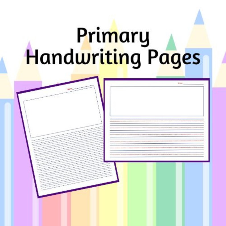 PRIMARY HANDWRITING PAGES Black and White Color Homeschool Writing ...