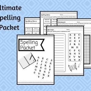 COMPLETE SPELLING PACKET Homeschool Elementary Spelling - Etsy