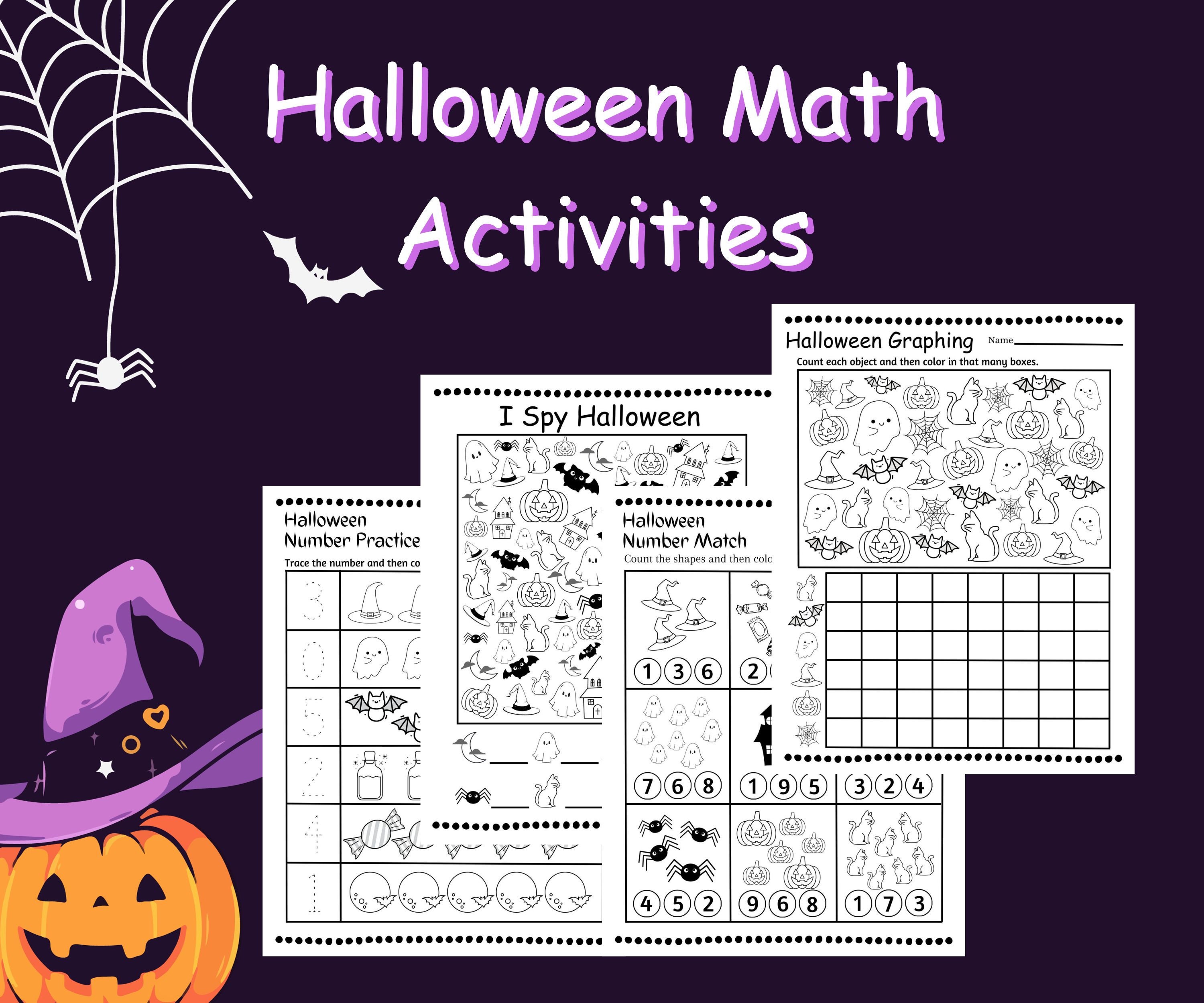 HALLOWEEN MATH ACTIVITY Number Practice Fluency Homeschool Unit Study ...