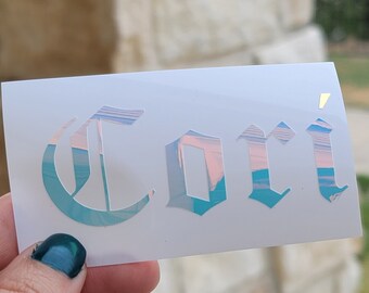 Gothic Name Decal - Etsy