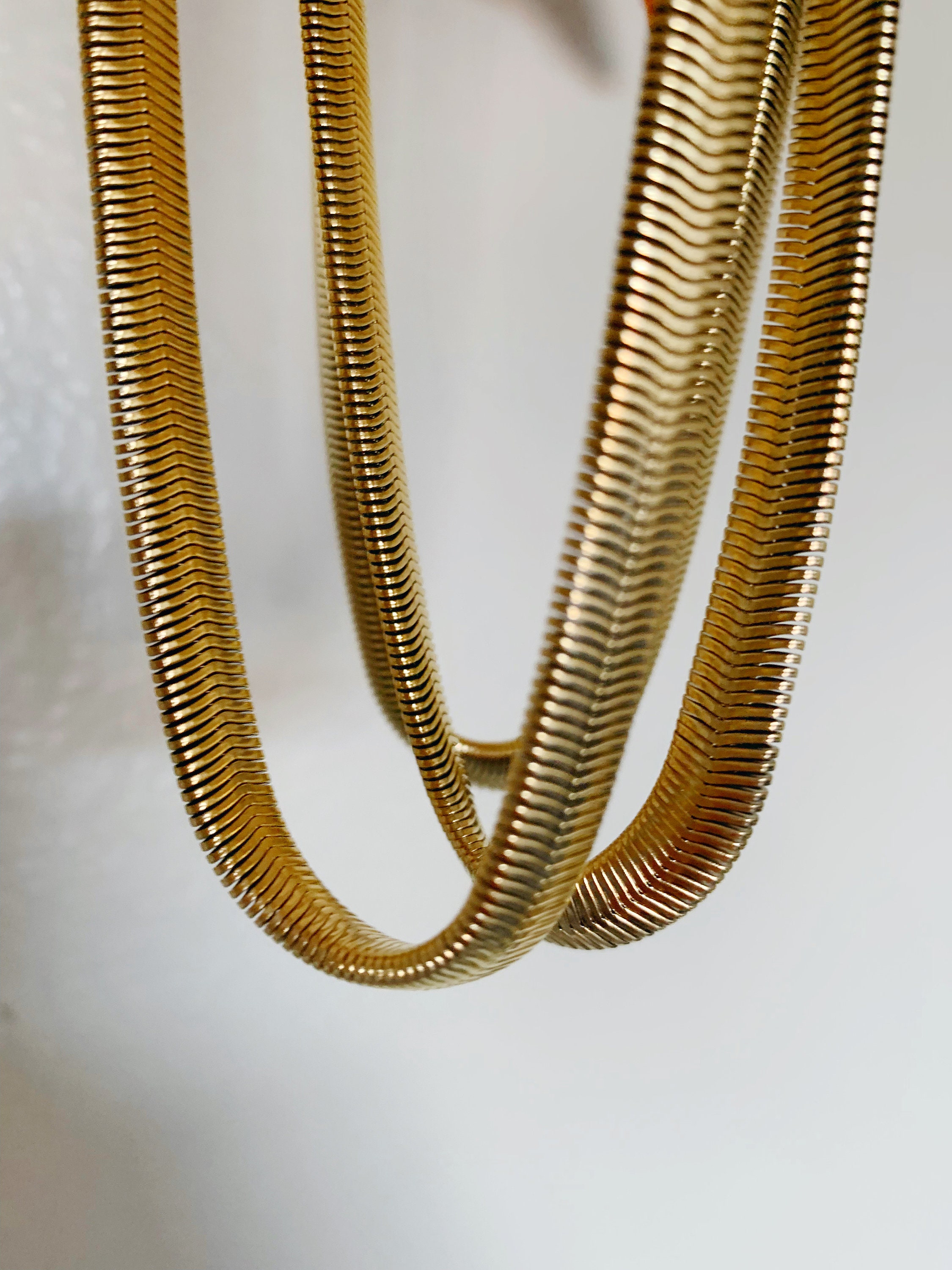 18k Gold Plated Snake Chain, Thick Snake Chain Necklace, Gold Chunky ...