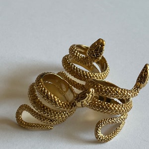 Gold Snake Ring 18K, Gold Wrap Ring Snake, Vintage Snake Ring, 18k Gold ...