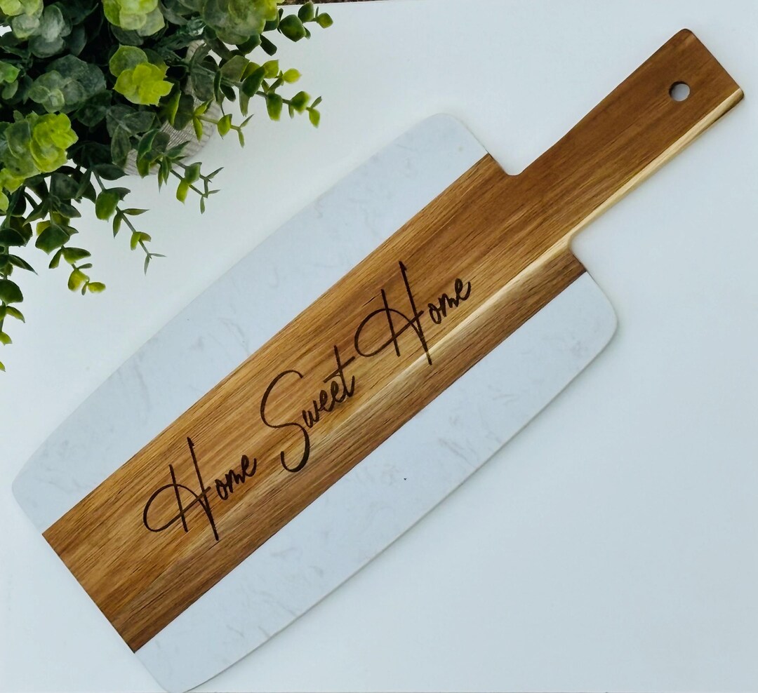 Engraved Marble Cutting Board Marble Wood Cutting Board Charcuterie ...