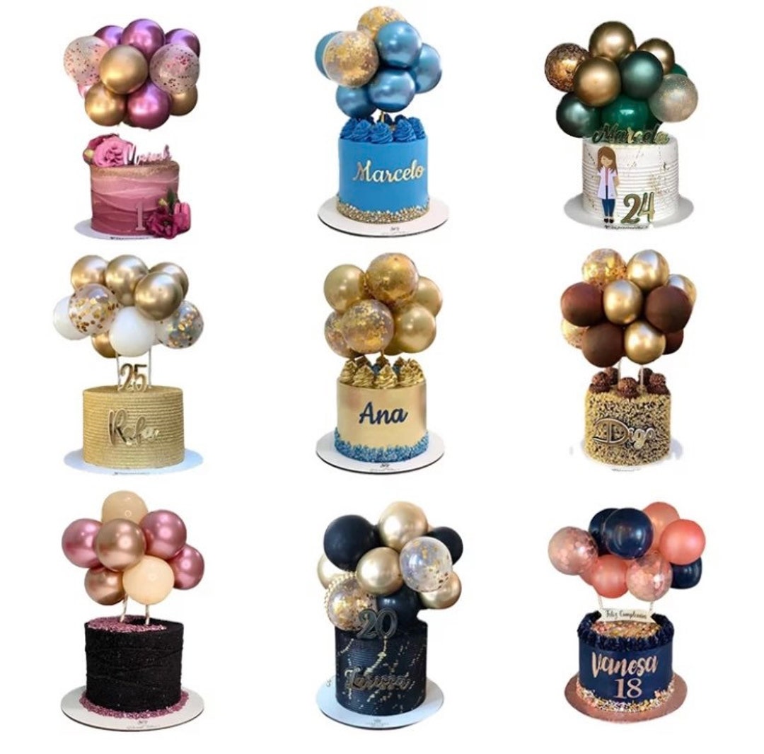 Mini Confetti Balloon Cake Topper, Birthday, Wedding, Party, Baby ...